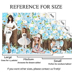 Mocsicka Floral Elephant Baby Shower Backdrop Blue Elephant Baby Shower Party Decoration 7x5ft Vinyl Boy Elephant Baby Shower Photo Background (7x5ft (82x60 inch))