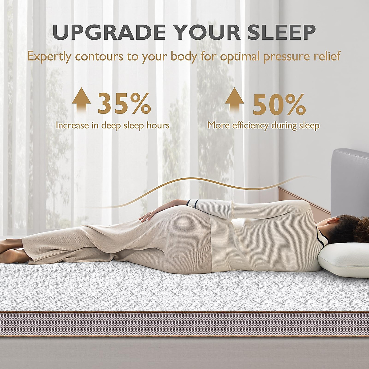 BedStory 4 Inch Memory Foam Mattress Topper Twin - Gel Infused Bed Toppers with Removable Cover and High Density Memory Foam, CertiPUR-US Certified