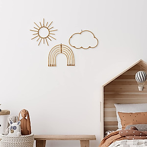 GaiaMade Rattan Nursery Decor, Neutral Theme for Nursery Decorations, Create a Boho Nursery, Playroom Wall Decor, Boho Nursery Decor, Boho Nursery Decor for Girl and Boy, Day Set.…