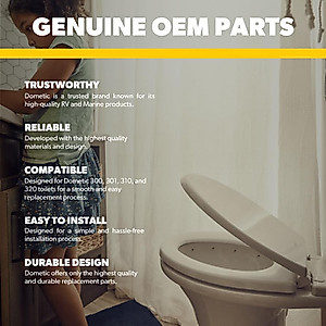 Dometic 385311641 Genuine OEM Water Valve Kit | 300 301 310 320 Dometic and Sealand Toilets | Includes Hose Clamp and Fasteners | White Compact Kit for Efficient Repair and Replacement