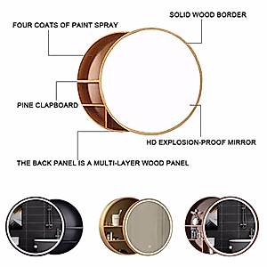 LED Lighted Bathroom Mirror Cabinet, Wall Mounted Bathroom Medicine Cabinet,Vanity Mirrored Storage Cabinet Mirror, Solid Wood (Color : Walnut, Size : 700mm Medicine Cabinet)