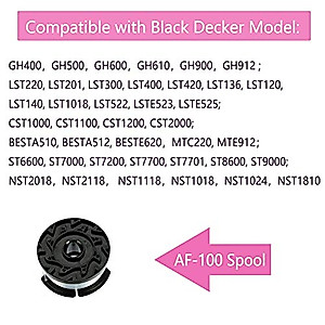AF-100 Spool Replace AF100 AF-100-3ZP AF-100-BKP Compatible with GH900 GH600 GH610 String Trimmer 30ft 0.065" Trimmer Line Replacement Spool Refills (12 + 3 Pack) by TOPEMAI