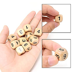 Honbay 30PCS Wooden Dice Six Sided Dice Blocks with Rounded Corners for Games DIY Crafts and Art Projects (16mm)