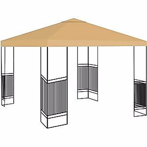 Timoau Gazebo Canopy Replacement Top 10'x10' - Single Tier Patio Canopy Cover - Square Replacement Canopy Gazebo Top - Waterproof 300D Canvas Gazebo for Patio Garden Outdoor (one Tier, Green)