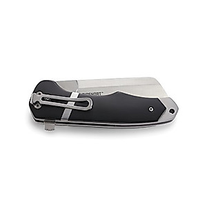 CRKT Ripsnort EDC Folding Pocket Knife: Everyday Carry, Heavy Cleaver Style Blade, Flipper Open, Liner Lock, POM with Stainless Inlay, Deep Carry Pocket Clip 7270