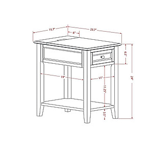 East West Furniture DE-15-ET Denison Nightstand - Rectangle End Table with a Drawer for Bedroom, 24x19 Inch, Navy Blue