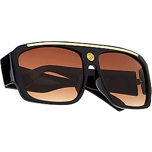 KLEO Flat Top Hip Hop Rapper Retro Aviator Sunglasses