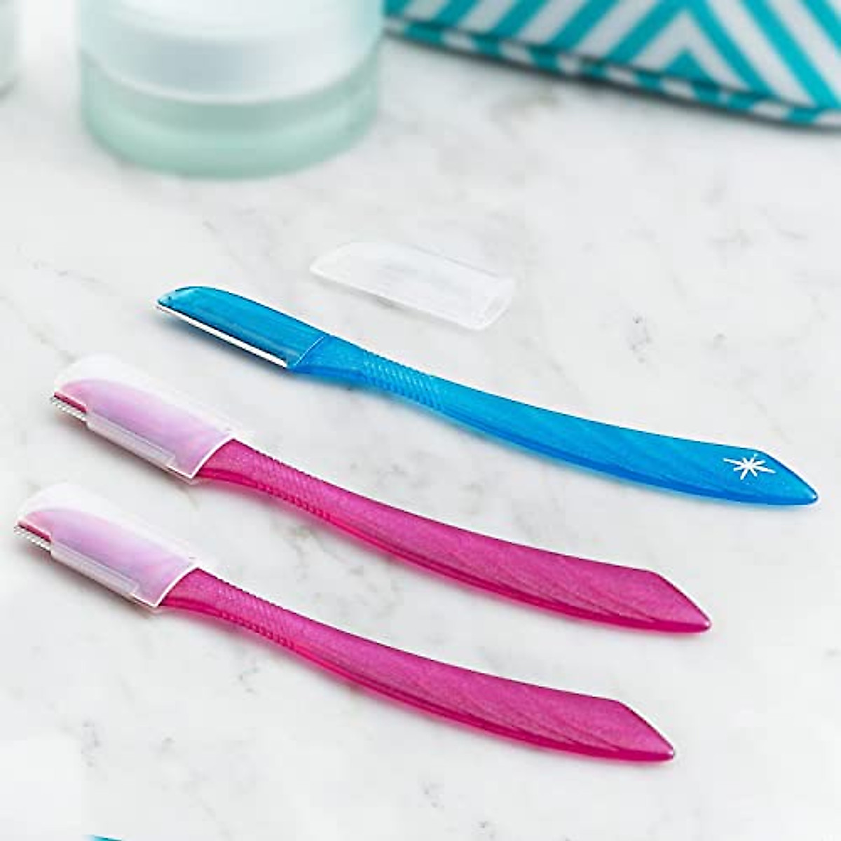 Nylea 3-Pack Eyebrow Razor Trimmer for Women Face [Extra Precision] Peach Fuzz Remover | Disposable Dermaplane Facial Hair Shaper | Dermaplaning Shaving Removal Tool - Facial Shave Shaver Blades