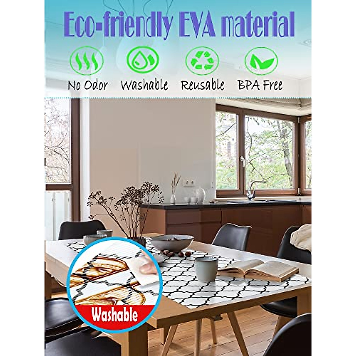 BHCORNERWhite Shelf Liners for Kitchen Cabinets Non-Adhesive,17.5" X30ft Kitchen Drawer Liner, Eva Cabinet Mats for Kitchen Shelves,Waterproof Contact Paper for Cabinets,Refrigerator Liners.