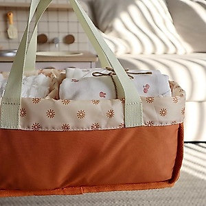 MOMIGO Baby Diaper Caddy Organizer - Portable Nursery Storage Basket for Diapers and Baby Wipes, Diaper Stacker Car Organizer, newborn nursery Gift