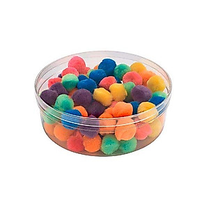Pioneer Plastics 183C Clear Round Plastic Container with Frosted Bottom, 6.875" W x 2.625" H, Pack of 4