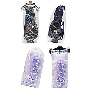 Big Plastic Bags Multi-Purpose Drawstring Bag Set Dust Cover For Keeping Golf's Bag, Picnic Mattress Good for Household Organizing Reusable Set of 2 Sizes