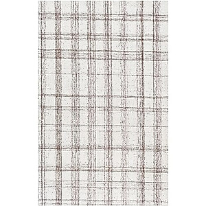 Surya Becki Owens x Sammy Handwoven Plaid Area Rug, 5' x 7'6", Silver