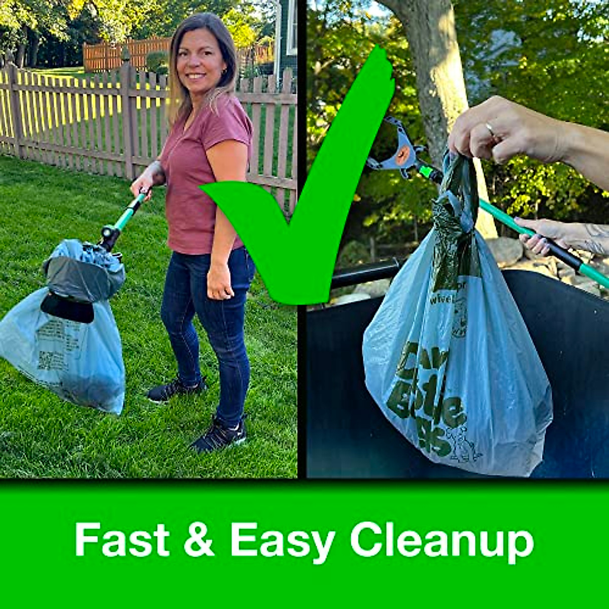 GoGo Stik XP Totally Clean Pro Pooper Scooper with Bags for All Dog Pet Waste Cleanup. 37inch. Keeps Hands and Scooper Clean. Use Store Bags or Heavy Dootie Bags. Unbreakable FRP Handle.