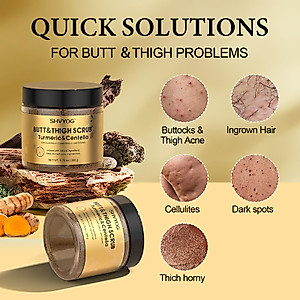 Butt Scrub Wash, Butt Scrub Exfoliator with Turmeric & Centella for Butt Acne Clearing Treatment, Booty Scrub Body Exfoliator for Thigh Acne, Ingrown Hair, Bikini, Razor bump, Cellulite Clearing