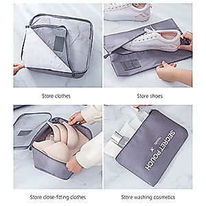 7-Piece Storage Bag for Moving, Dormitory, Travel, Camping, Christmas Decoration, Packaging Supplies, Organizer's Handbag, Reusable and Sustainable Use (Gray)