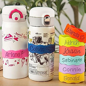 Personalized Water Bottle Name Bands, Custom Baby Bottle Labels for Daycare Name Reusable Water Bottle Labels