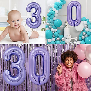 40 Inch Giant Purple Number 6 Balloon, Helium Mylar Foil Number Balloons for Birthday Party, 6th Birthday Decorations for Kids, Anniversary Party Decorations Supplies (Purple Number 6)