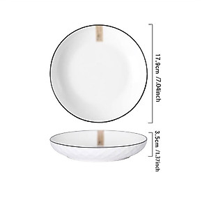 ESTELAR Dinner Plates Set Pack Of 6 Household Plates, Ceramic Plates, Deep Soup Bowls, Creative Personality, Simple Nordic Tableware Kitchen Salad Bowl