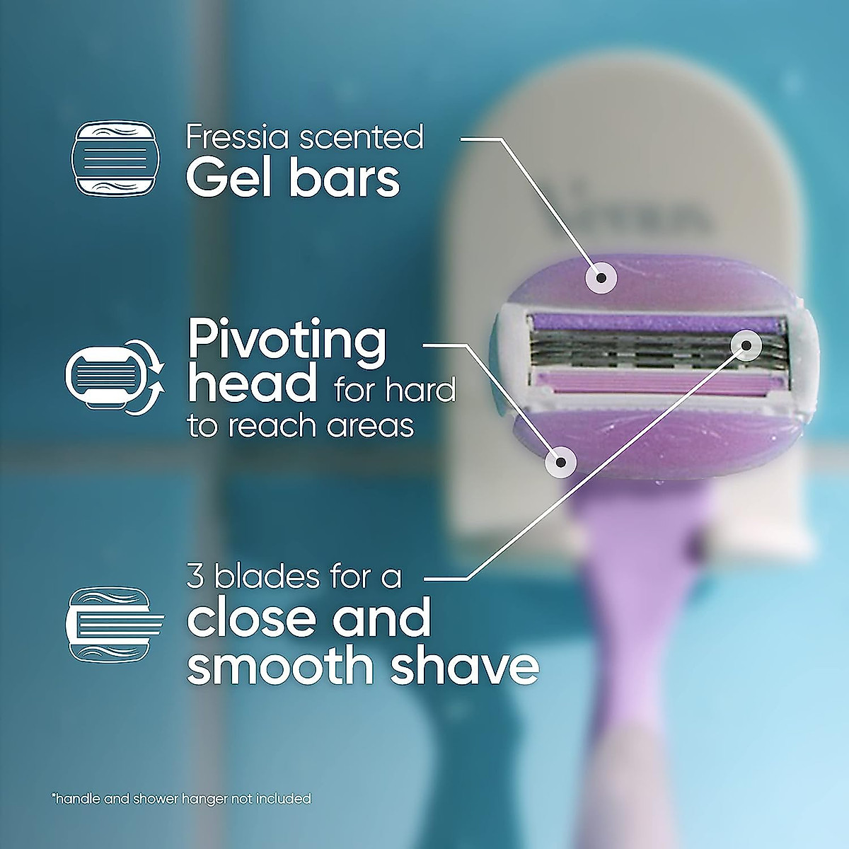 Gillette Venus ComfortGlide Womens Razor Blade Refills, 6 Count, Freesia Scented Gel Bar Protects Against Skin Irritation