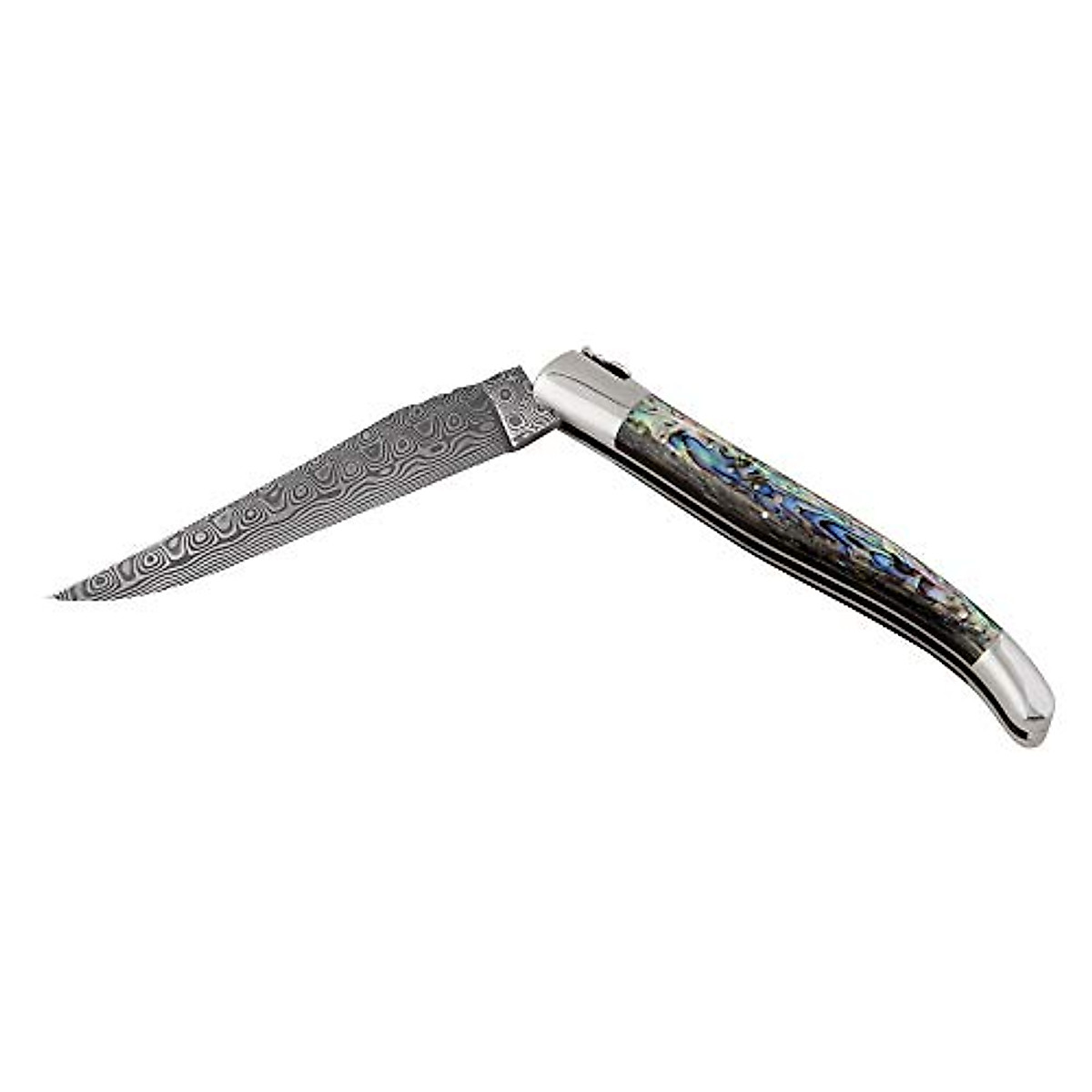 Laguiole knife abalone handle with Damascus blade - Direct from France