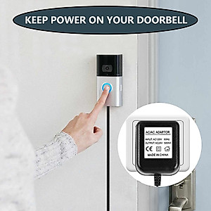 24V500MA Doorbell Power Adapter C-Wire Adapter Doorbell Transformer 16.4ft Wire Cable Compatible with Ring Bell, Ecobee, Sensi and Honeywell Smart Thermostats