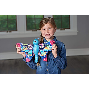 Wild Republic Huggers Butterfly Blue Plush Toy, Slap Bracelet, Stuffed Animal, Kids Toys, 8"