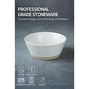 famiware Saturn 6 Pieces Cereal Bowl, Soup Bowls, Stackable, Perfect for Your Friend for Housewarming, Thanksgiving, Christmas, White