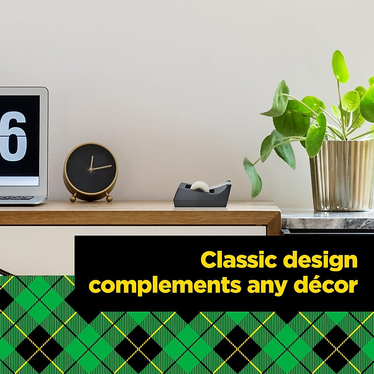 Scotch Classic Desktop Tape Dispenser C-38, Black, 1 in Core, Made From 100% Recycled Plastic, 1 Dispenser (C-38)