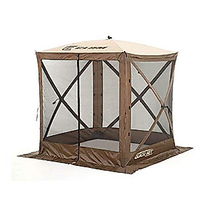 CLAM Quick-Set Traveler 6' x 6' Portable Pop-Up Outdoor Camping Gazebo Screen Tent Canopy Shelter and Carry Bag with 3 Wind and Sun Panels Accessory