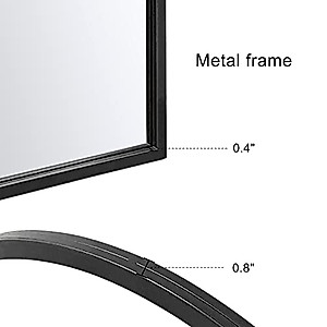 OGCAU 20 x 30 Inch Black Mirror Wall Mirror for Bathroom, Black Metal Frame, Arched Wall Mounted Mirror, Bathroom Vanity Mirror for Living Room Entryway (Black)