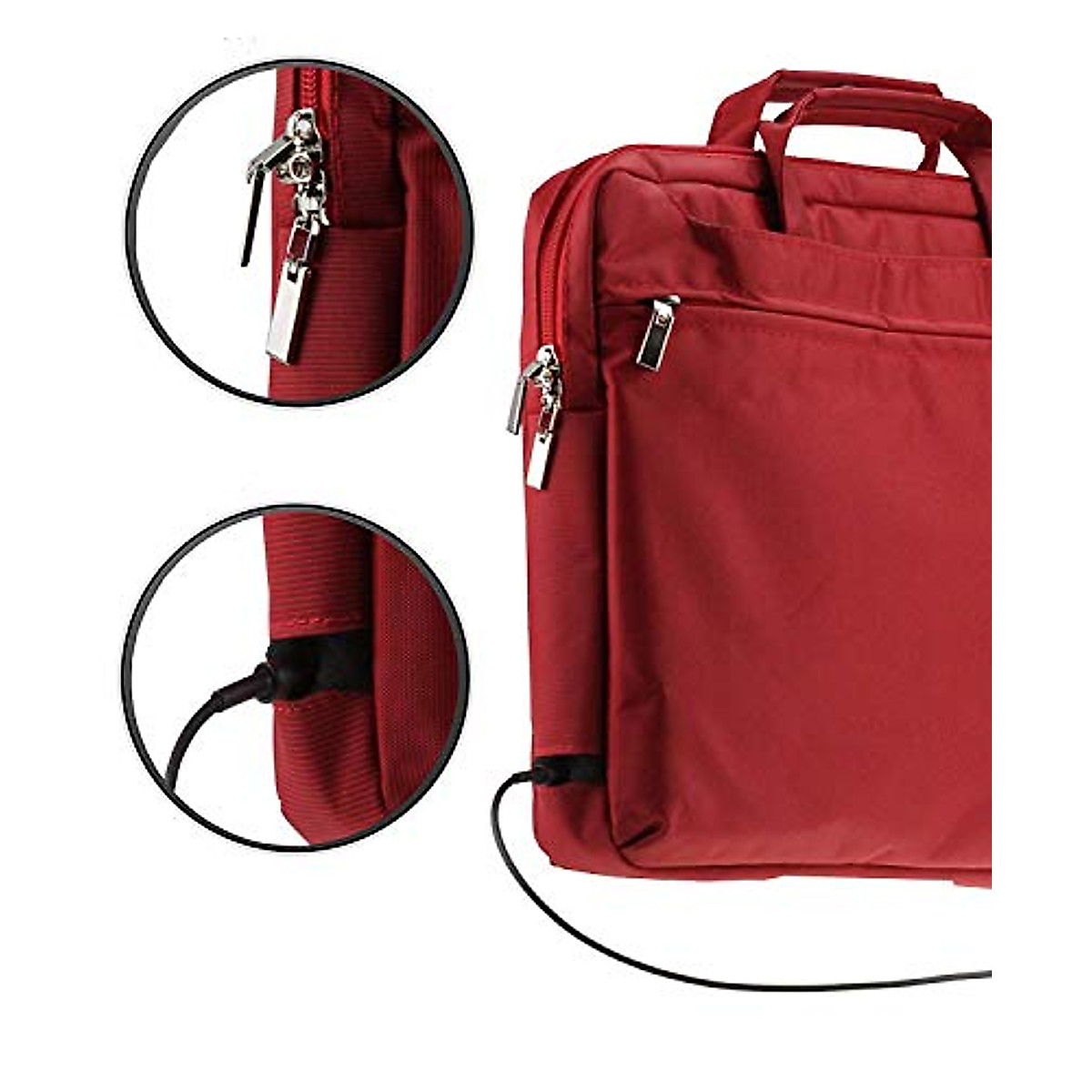 Navitech Red Sleek Premium Water Resistant Shock Absorbent Carry Bag Case Compatible with The ASUS Chromebook C204 11.6" / ASUS Chromebook C214 11.6" / ASUS Chromebook Flip C434 14"