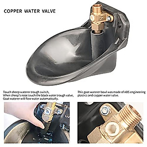 Milifun Goat Waterer, Sheep Water Bowls Livestock Water Bowl with Copper Valve, Automatic Horse Waterer Farm Automatic Waterer for Livestock.