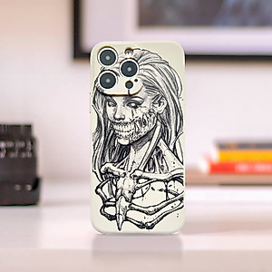 Shegazzi Compatible with iPhone 14 Pro Max Case, Halloween Skull Skeleton Phone Case for Apple iPhone 14 Pro Max, Slim TPU Liquid Silicone Phone Case Full Body Protective Cover