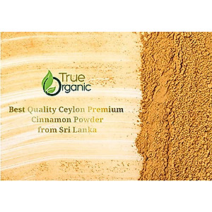 True Organic Ceylon Cinnamon Powder, 1 lb, Premium Grade Ceylon Cinnamon, Gluten Free Cinnamon Powder, Organic Cinnamon powder USDA & Kosher Certified, Non-GMO.