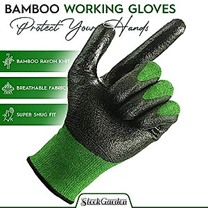 8-Piece Gardening Tool Set-Includes EZ-Cut Pruners, Lightweight Aluminum Hand Tools with Soft Rubber Handles- Trowel, Bamboo Gloves, Garden Tote, High Density Comfort Knee Pad Gardening Gifts Tool Set