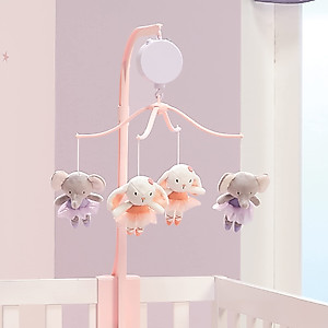 Bedtime Originals Tiny Dancer Musical Baby Crib Mobile - Pink, Animals, Elephant