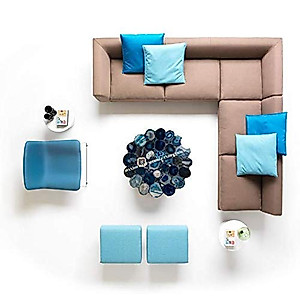 Blue Agate Stone Round Wavy Edge 24" x 24" Inch Coffee Table Top, Blue Agate Stone Centre Table Top, Flower Agate Healing Properties, How To Pronounce Agate, Piece Of Conversation, Family HeirLoom