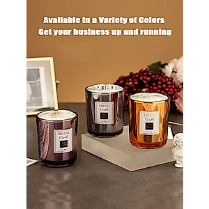 Aroparc Candle Jar, Wholesale Candle Container, 12 Pack 10oz Candle Jars with Lids Tumbler Jar for Candle Making Candle Tins Candle Making Supplies (Amber)