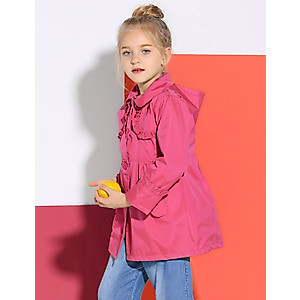 Arshiner Girl Kid Flower Waterproof Hooded Coat Jacket Outwear Raincoat