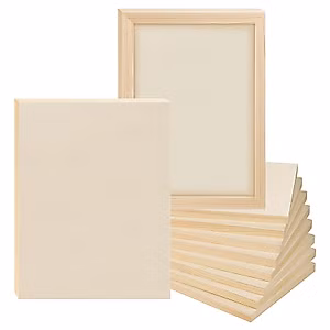 ADXCO 8 Pack Wood Panels 9 x 12 inch Wooden Canvas Board Unfinished Wooden Panel Boards for Painting, Arts, Pouring Use with Oils, Acrylics