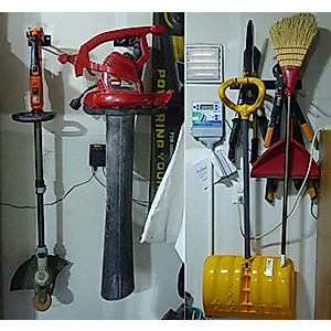 TIOYOTY Garage Storage Racks Set of 4, Wall Mount Garden Tools Organizer, Heavy Duty Yard Tools Hanger, Mop & Broom Holder, Durable Utility Storage Racks, Rakes Shovels Shears Saws Garage Organizer