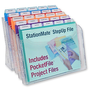 Ultimate Office StationMate StepUp File Desktop Organizer with PocketFiles (Includes 25, 5th-Cut PocketFiles)