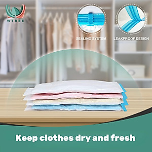 WTREE 20 Pack Vacuum Storage Bags, Space Saver Bags, Vacuum Sealed Bags for Comforters, Blankets, Clothes Storage, Hand Pump Included (4 Jumbo/4 Large/4 Medium/8 Small)