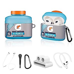 Cartoon Sport Water Case for AirPods 3 Case (2021), 6in1 Accessories Set Protective Cover for Air pods 3, Cute Food Design Silicone Case for AirPods 3rd Generation Case for Boys Men (Blue Sport Water)