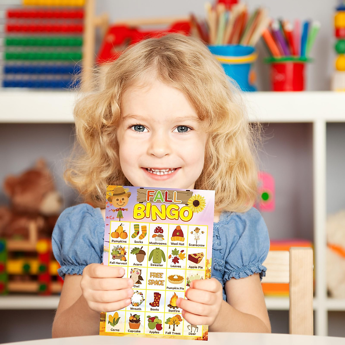 Fall Bingo Game for Kids 24 Players Happy Harvest Thanksgiving Party Game Supply