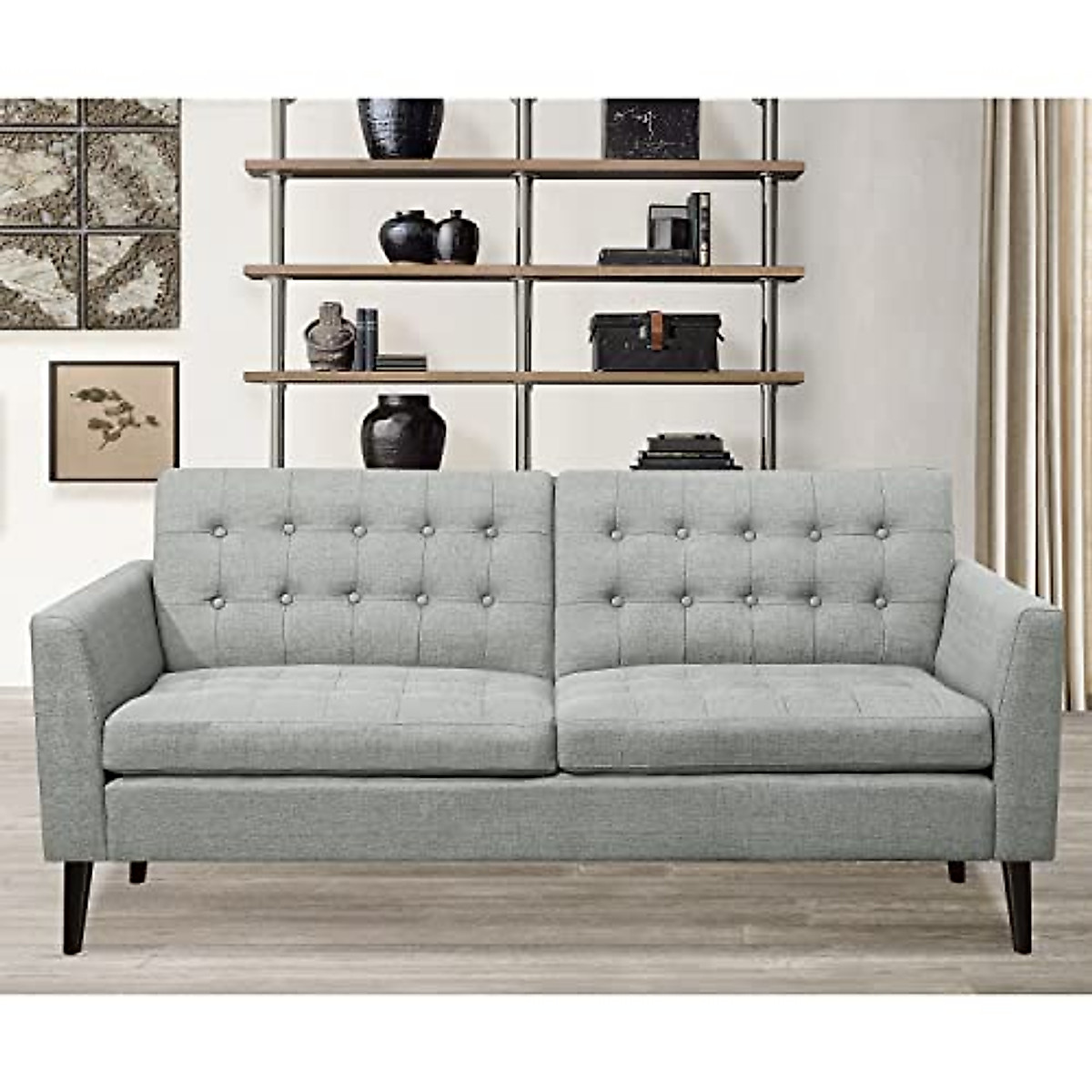 Rosevera CB3 Loveseat Long para Sala Love Seats Furniture Sofa in a Box Small Area Couches for Living Room, Standard, Gray