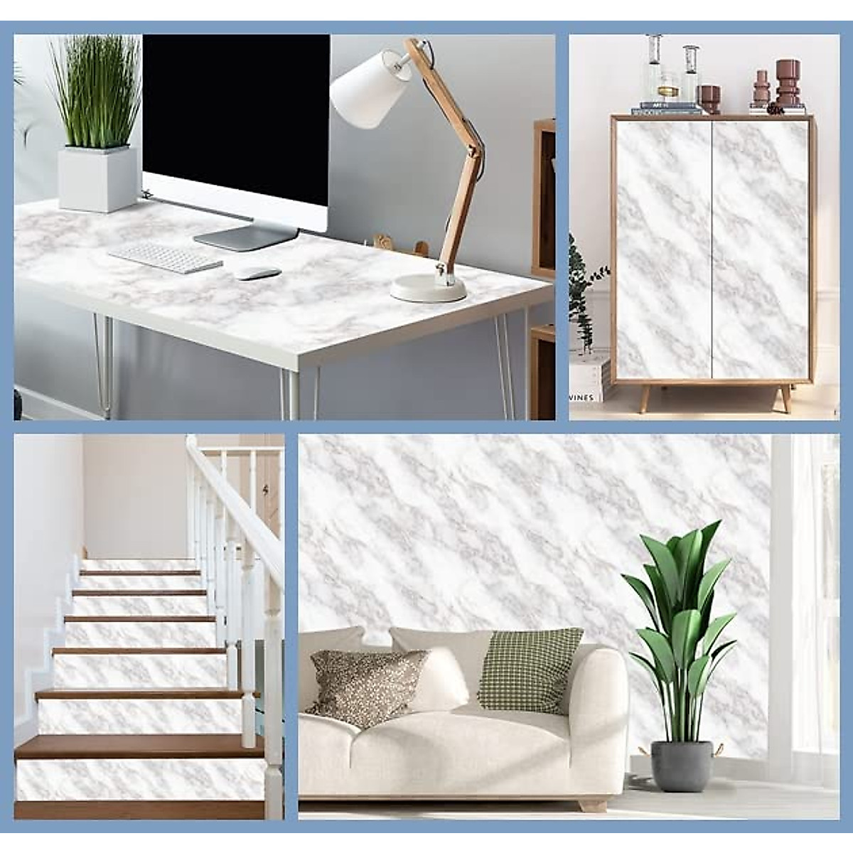 Arthome Marble Contact Paper Peel and Stick Wallpaper 17''x120'' Self Adhesive Decorative Vinyl Film Waterproof for Table,Countertop,Cabinet,Shelf Liner Removable Stick On Wall Covering