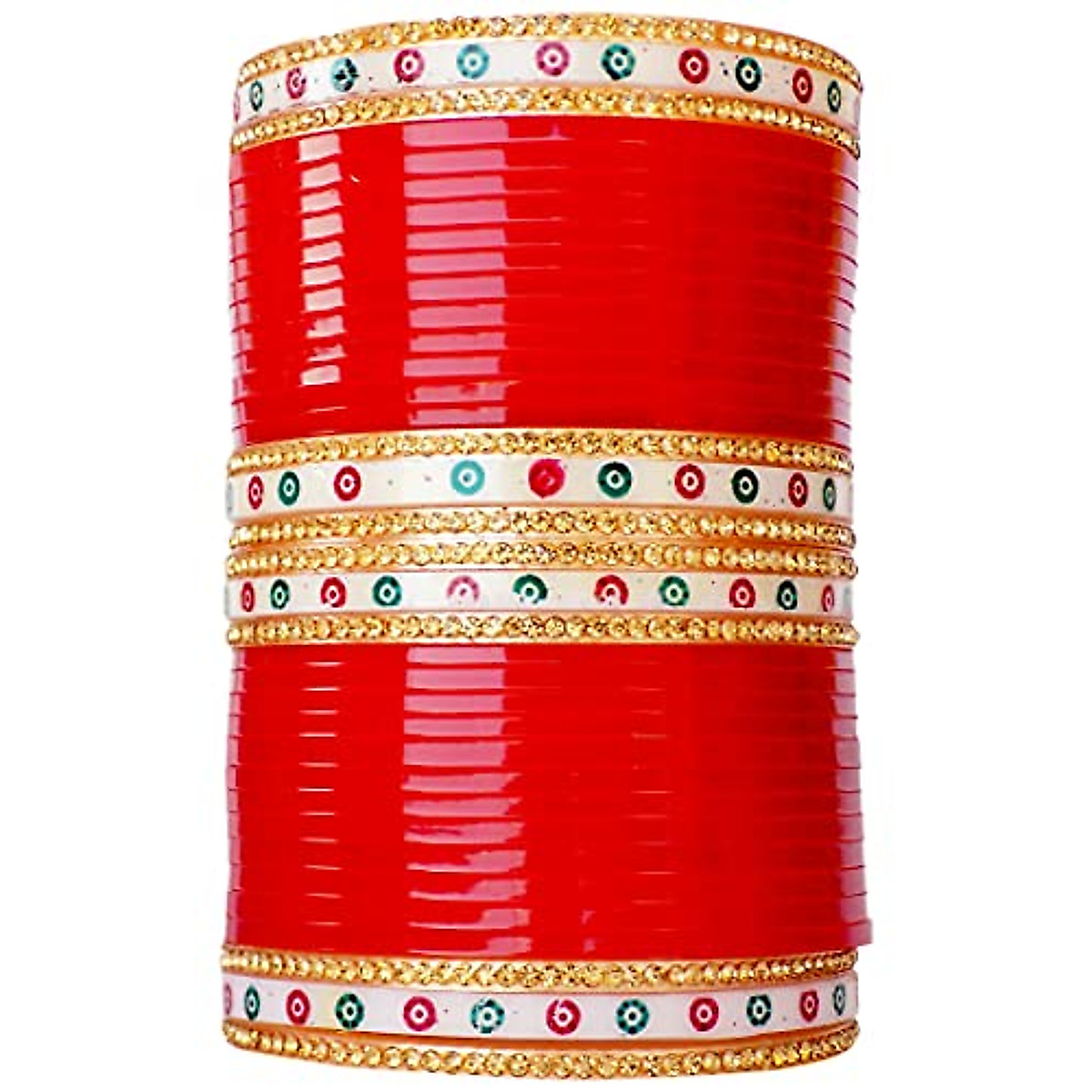 JD'Z COLLECTION Indian Bangles Set Red Color Bollywood Ethnic Bangles Chura Bangles Set Choora Bangles For Women Wedding Party wear (Style-1, 2.6)