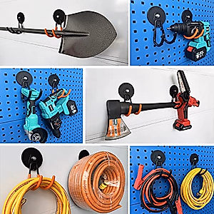 ULIBERMAGNET Magnetic Power Tool Organizer, Utility Storage Rack Shelf with Screwdriver Holder,Heavy Duty Strong Magnetic Hooks,Removable Tool Rack Suitable for Garage, Workshop and Warehouse